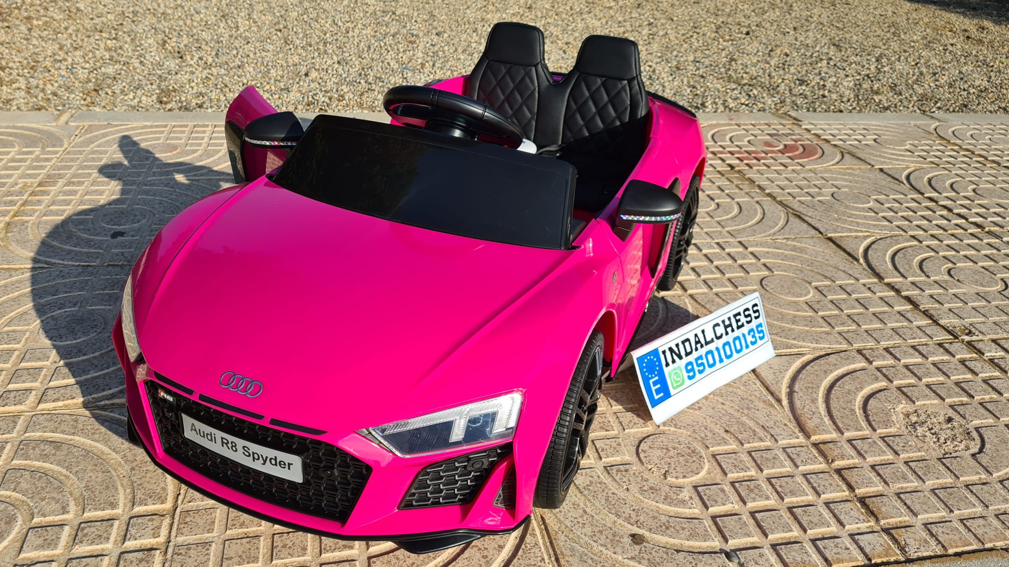 AUDI R8 MEDIUMPLUS SPYDER 12V ROSA-PINK, FULL OPTION, GRAN BATERÍA 12V ...