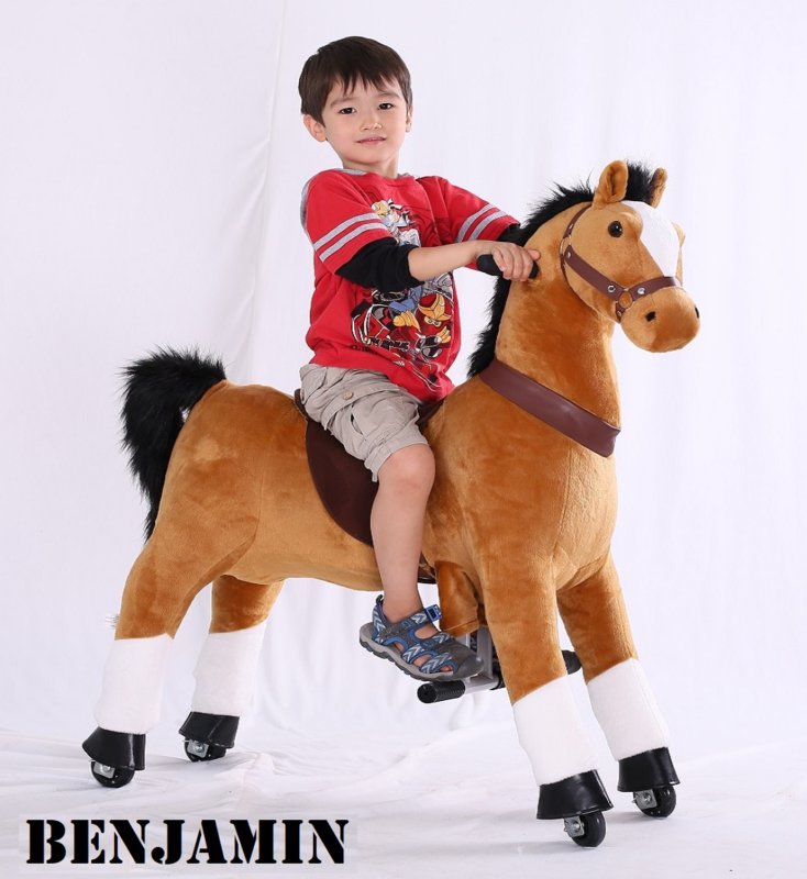 Caballo Infantil "Benjamín" marrón blanco y MARRÓN, para niños de 3-6 ...