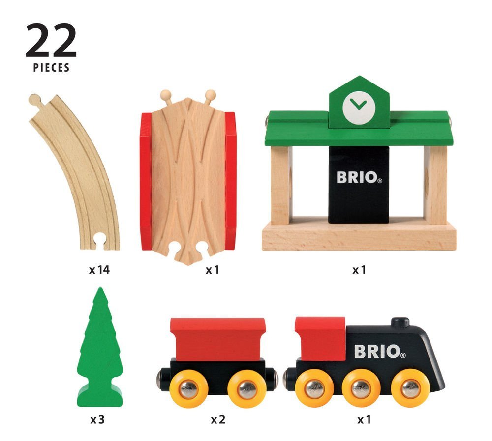 BRIO 33028 - SET Circuito tren de madera en forma de cruce, IndalChess ...