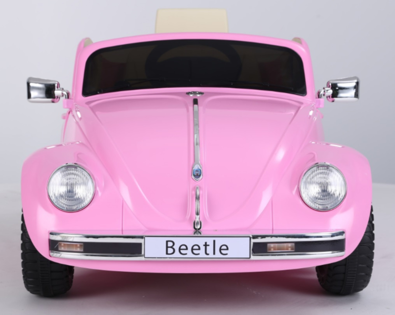 VW Escarabajo Beetle retro, rosa, 12V, asiento con funda, control ...
