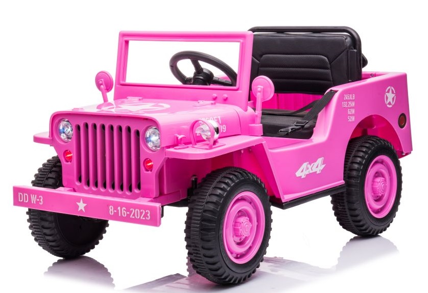 Coche Batería JEEP MILITAR, ROSA, 12V, 4 MOTORES, LE-JH-103, RC ...