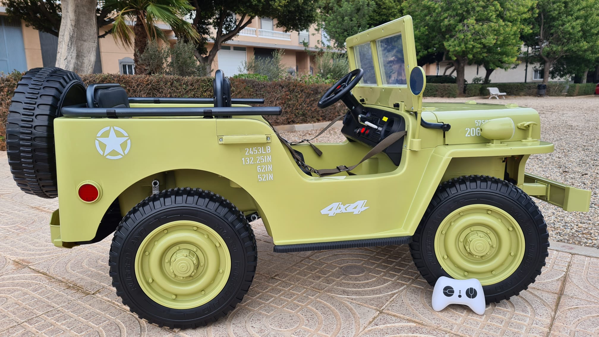 Jeep Desert Fox, jeep Willys, 4 MOTORES DE 12V, eva, cuero, RC 2.4ghz ...