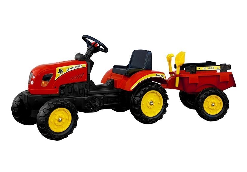 Tractor de Pedales Branson Con Remolque 135cm, Color Rojo - LE5228 ...