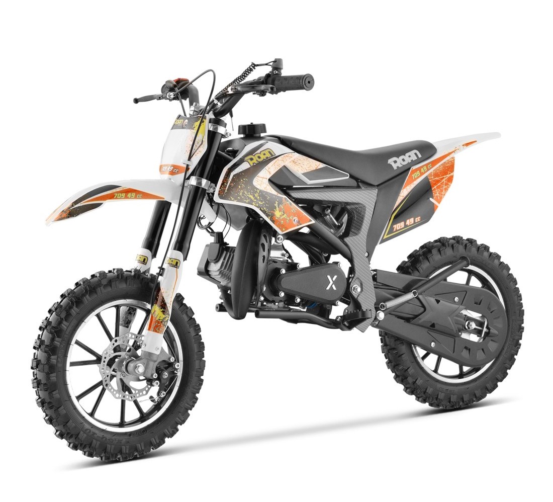 Minimoto cross para niño POLOROAN709 naranja 49cc con 4.5 caballos ...