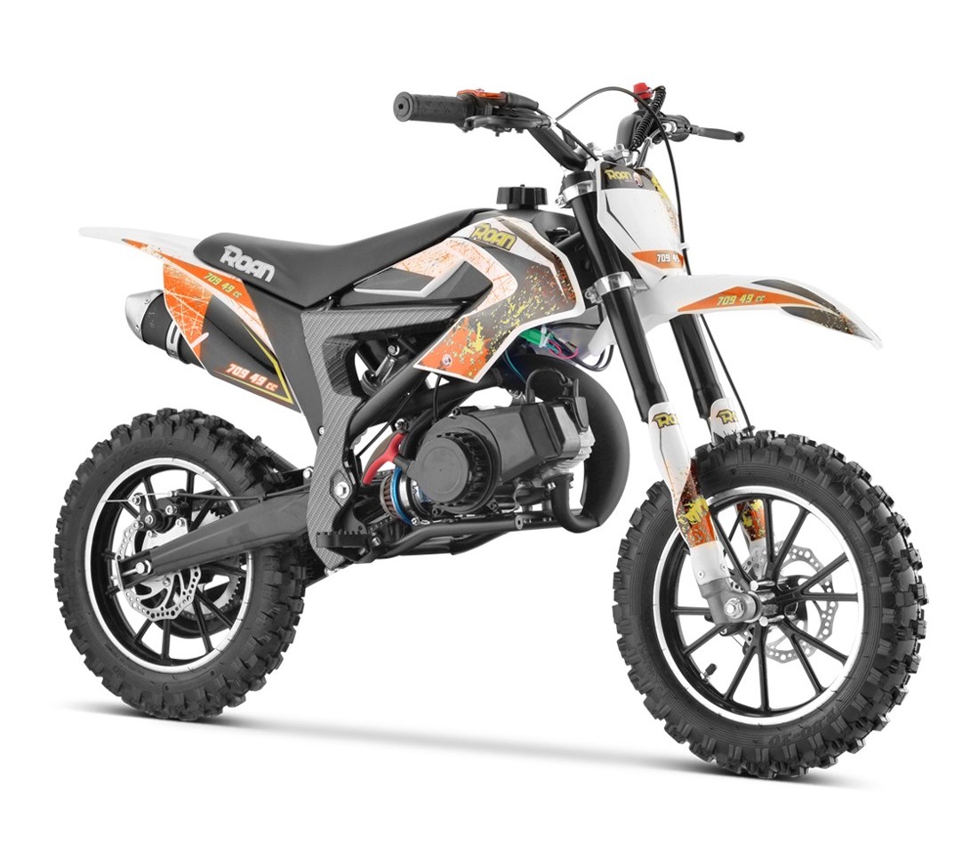 Minimoto cross para niño POLOROAN709 naranja 49cc con 4.5 caballos ...