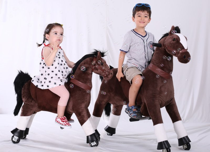 Caballo Infantil KID-HORSE "CASPAR" marrón blanco y MARRÓN OSCURO, para ...