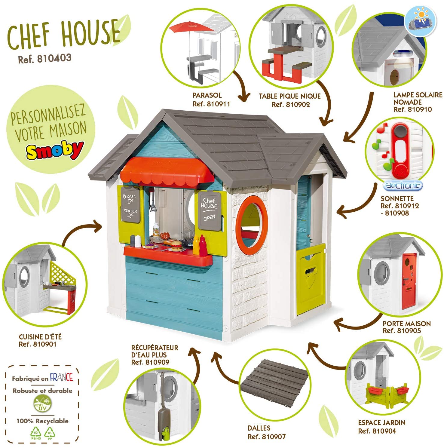 CASITA INFANTIL SMOBY CHEF HOUSE - SMOBY810403, Coches eléctricos y ...