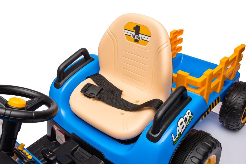 TRACTOR CON REMOLQUE 12V, RC PARENTAL, AZUL, Coches eléctricos y motos ...