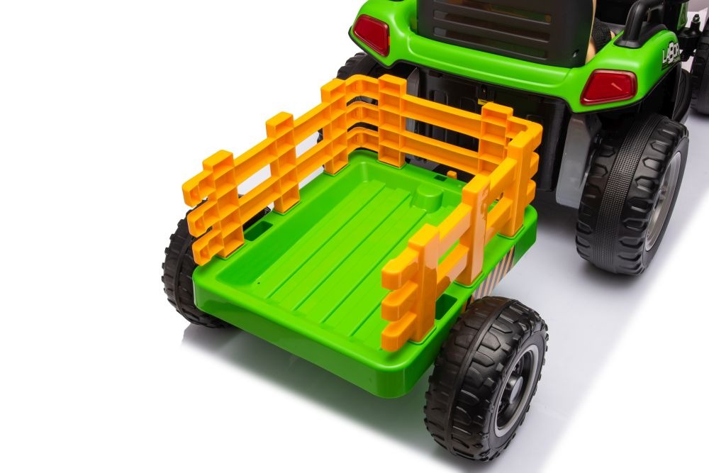 TRACTOR CON REMOLQUE 12V, RC PARENTAL, VERDE, Coches eléctricos y motos ...