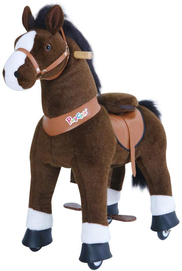 PONYCYCLE CABALLO MARRÓN CON RUEDAS PARA NIÑOS CON SONIDO EDAD DE 4 A ...