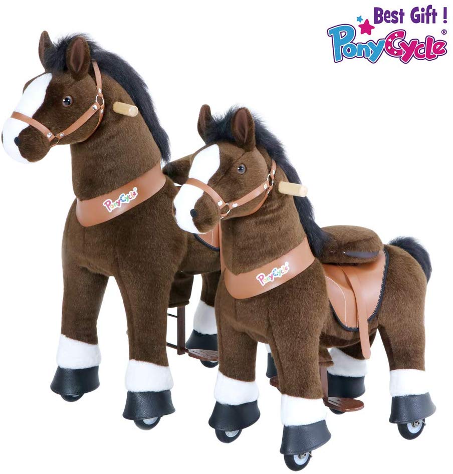 PONYCYCLE CABALLO MARRÓN CON RUEDAS PARA NIÑOS CON SONIDO EDAD DE 4 A ...