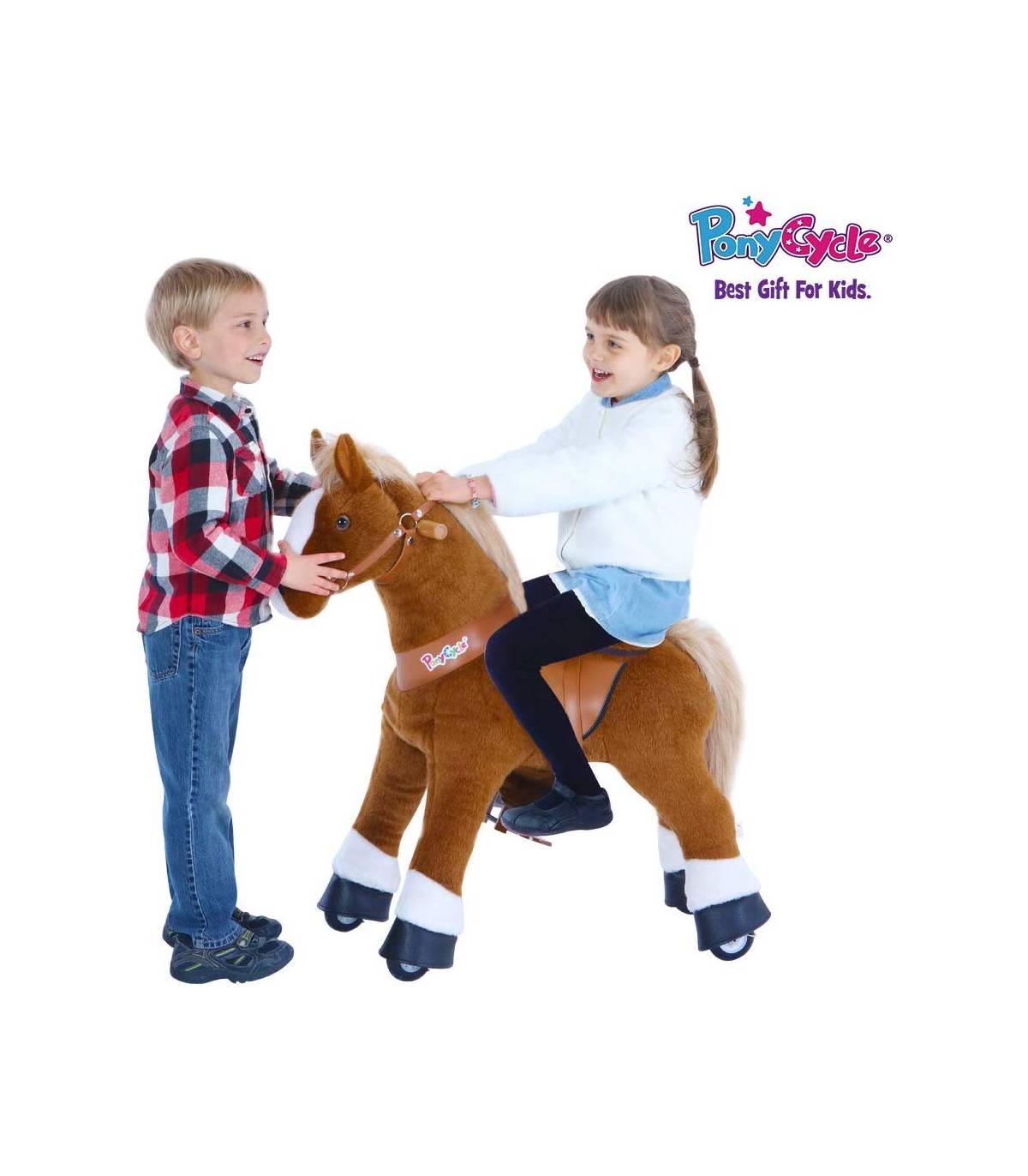 PONYCYCLE CABALLO MARRON CLARO CON SONIDOS Y CON RUEDAS PARA NIÑOS DE ...