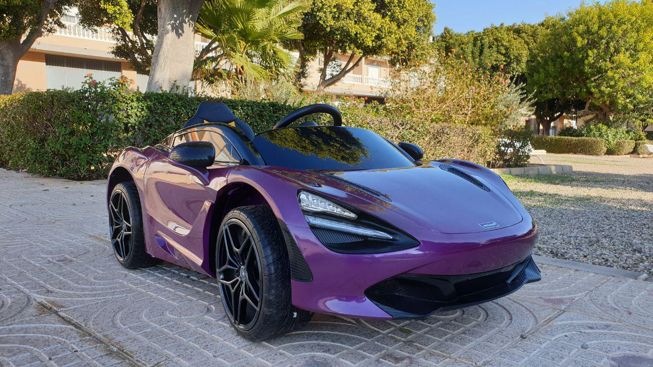 Coche eléctrico infantil McLaren 720S 12v color violeta, Coches ...