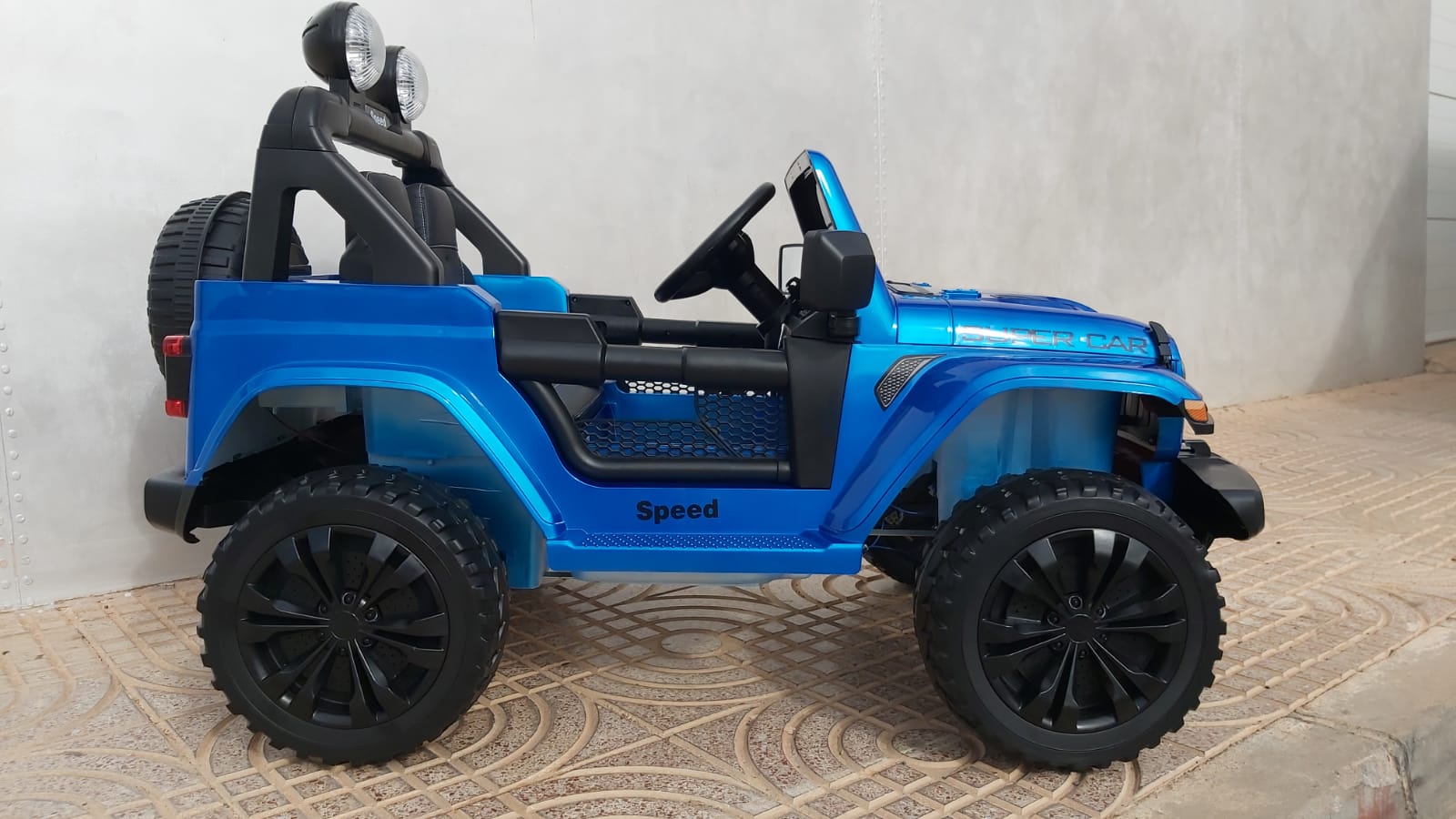 JEEP RUBICON Style coche 12V AZUL METALIZADO-App para móvil-mando RC ...