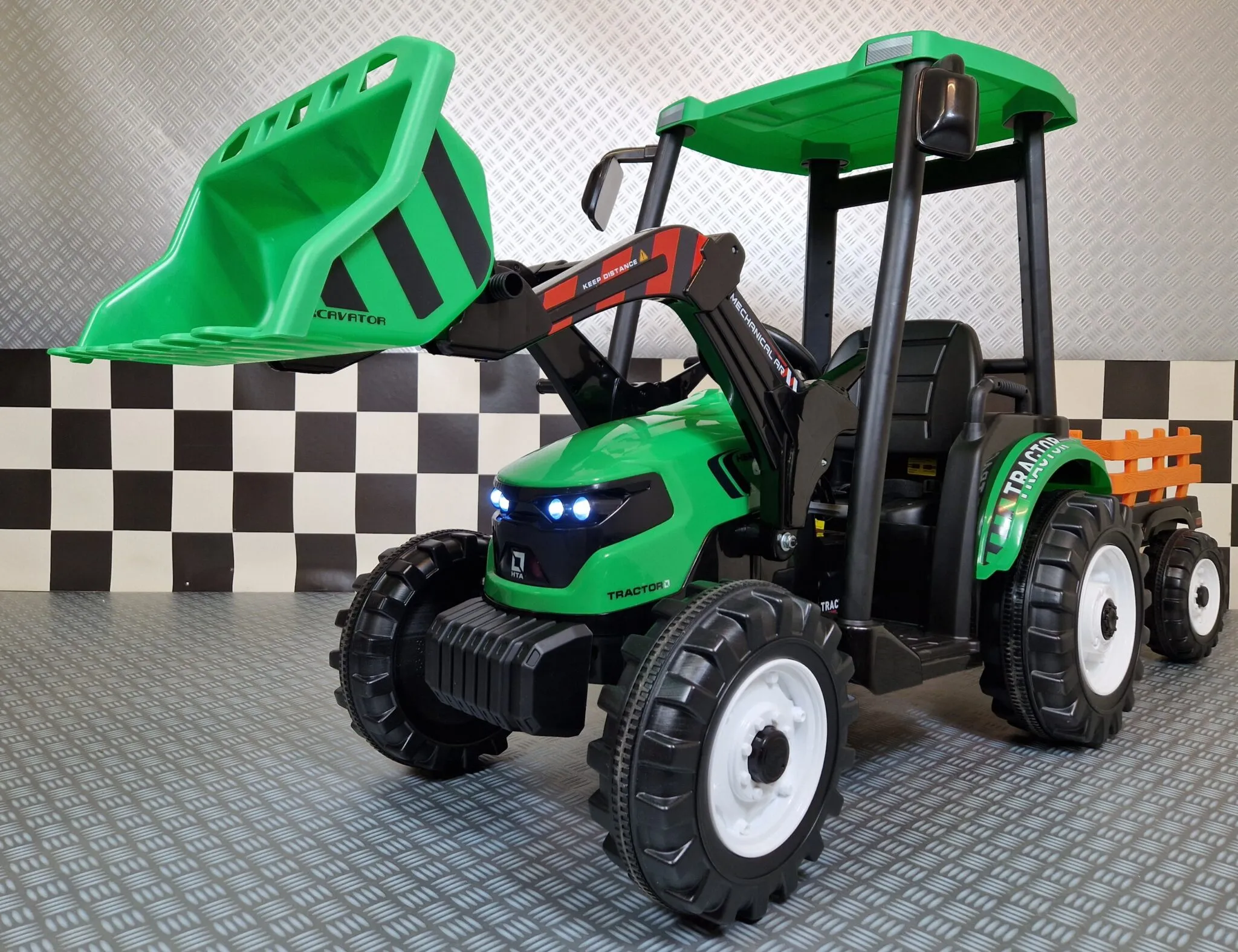 TRACTOR INFANTIL 24 VOLTIOS CON REMOLQUE, RC, VERDE - KI4 ...