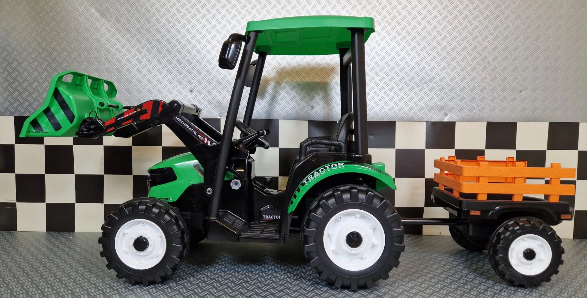 TRACTOR INFANTIL 24 VOLTIOS CON REMOLQUE, RC, VERDE - KI4 ...